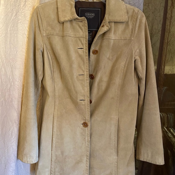 Coach | Jackets & Coats | Coach Tan Suede Jacket Xs | Poshmark